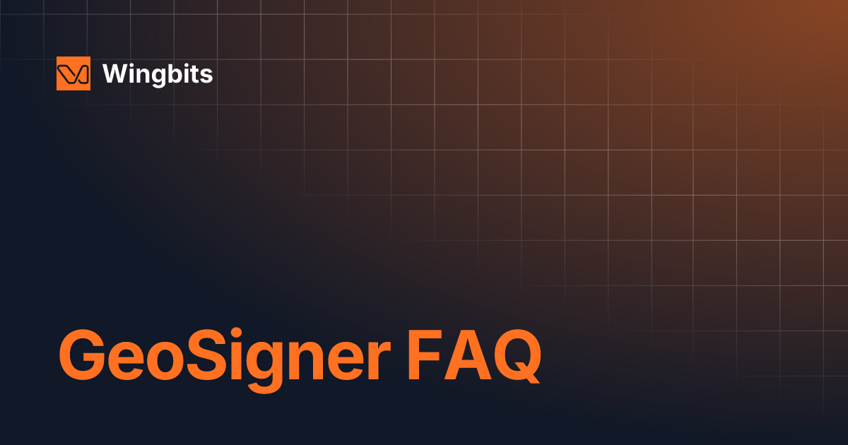 GeoSigner FAQ | Wingbits